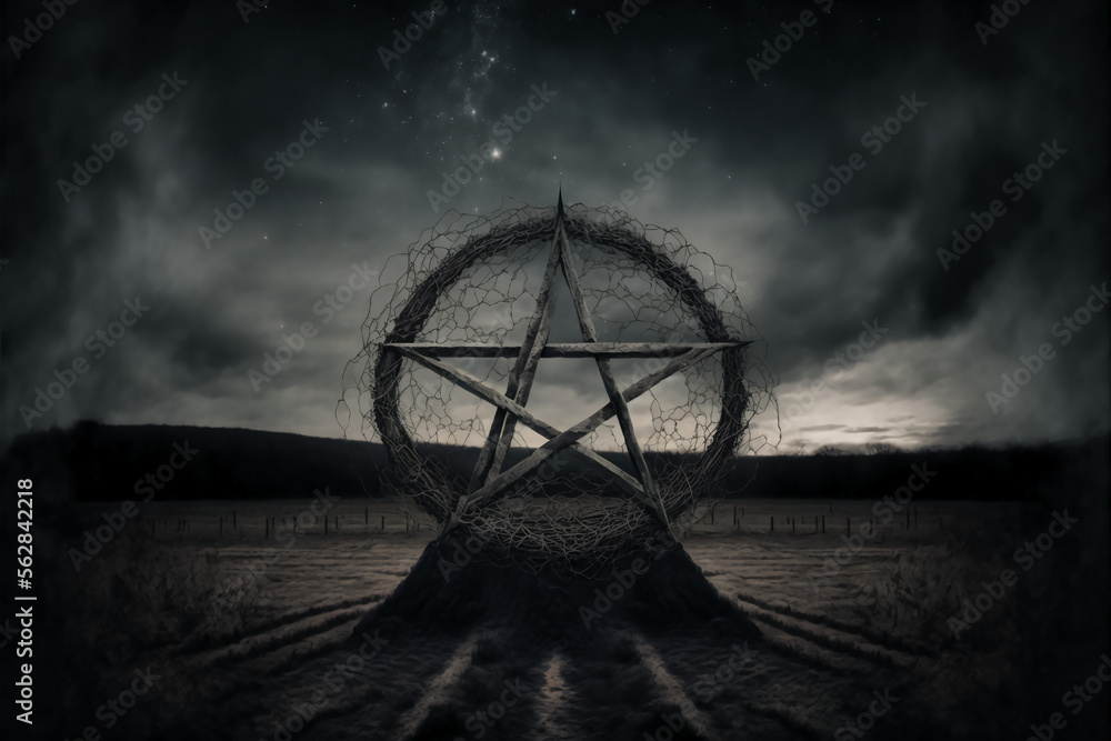 Satanic symbol, pentagram or star. Demon or devil symbol. Generative AI ...
