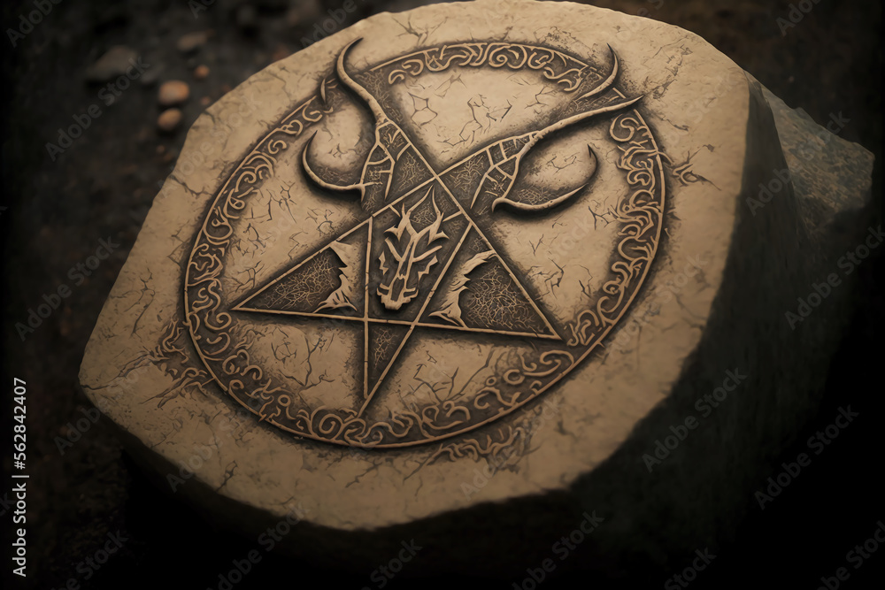 Satanic symbol, pentagram or star. Demon or devil symbol. Generative AI ...