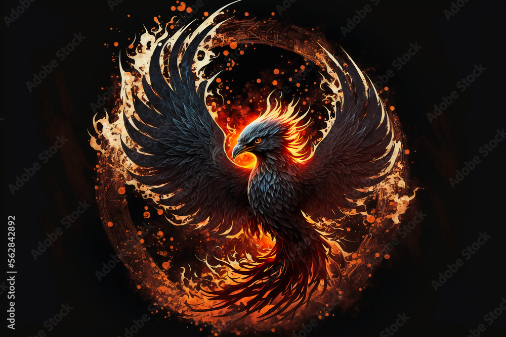 Phoenix, immortal bird from Greek mythology. Generative AI. Stock ...