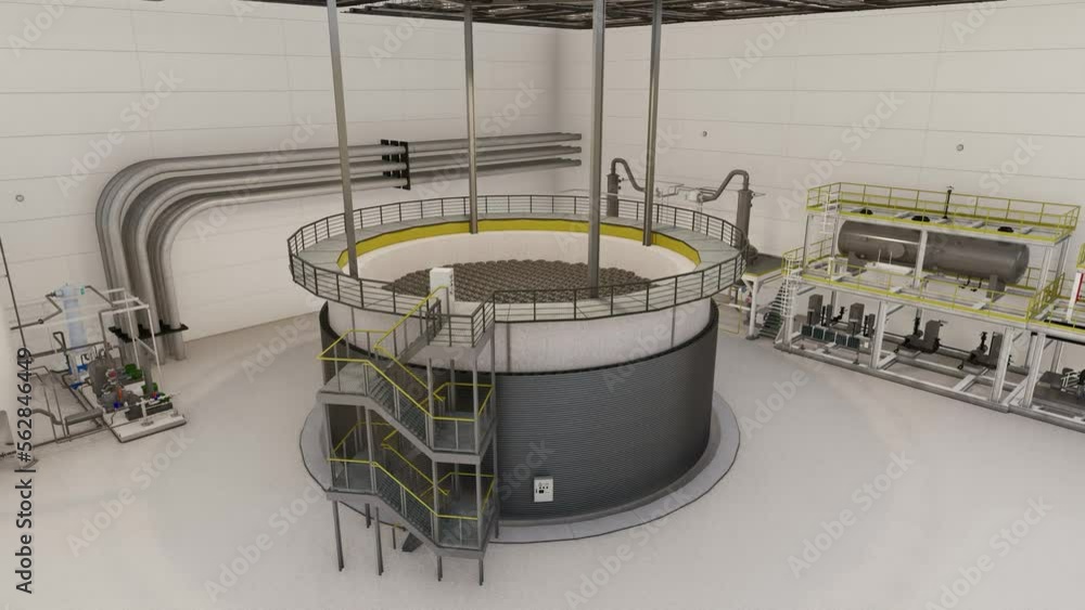 Nuclear Reactor Interior View at the power plant, artist rendering ...