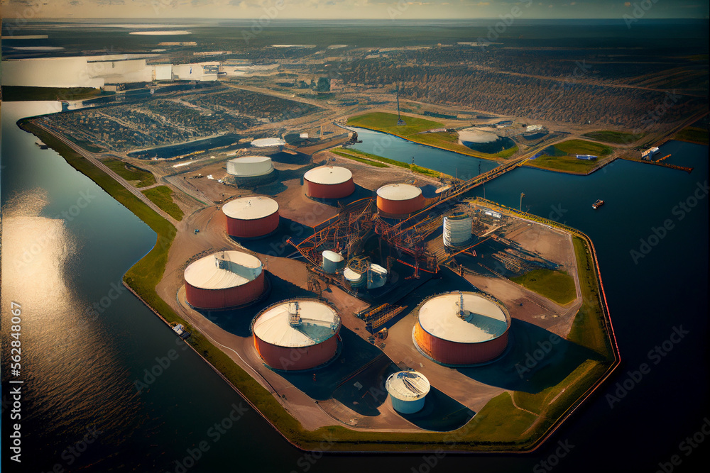 Aerial view storage tank farm, Tank farm storage chemical petroleum ...