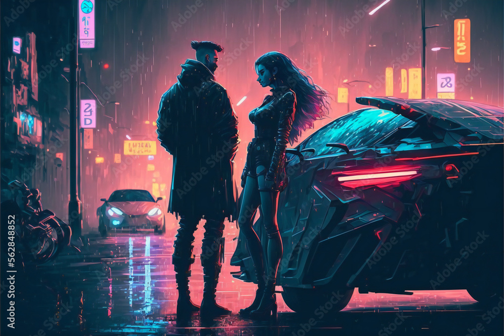 The Dark Warrior and the Gothic Lady Couple: A Cyberpunk Love Story in ...