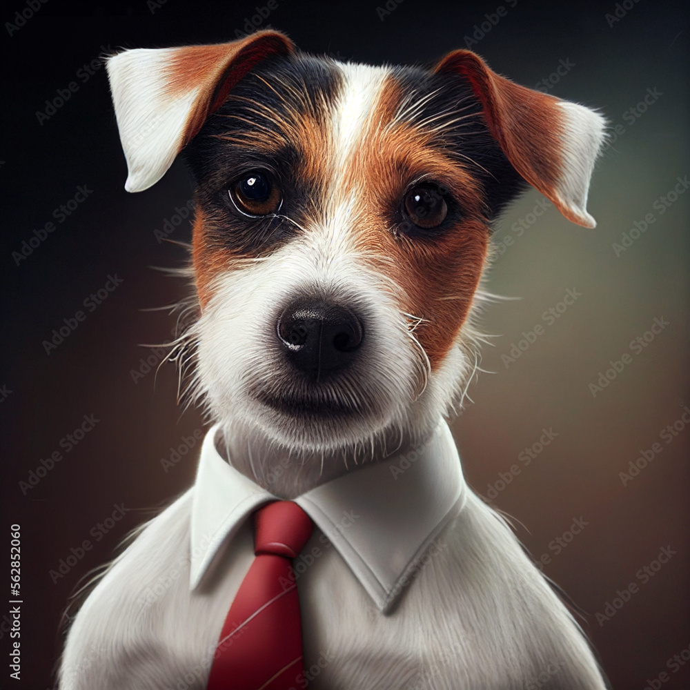 Dog in a Business Suit, Animal Businessman, Cute Pet Boss, Dog Headed ...