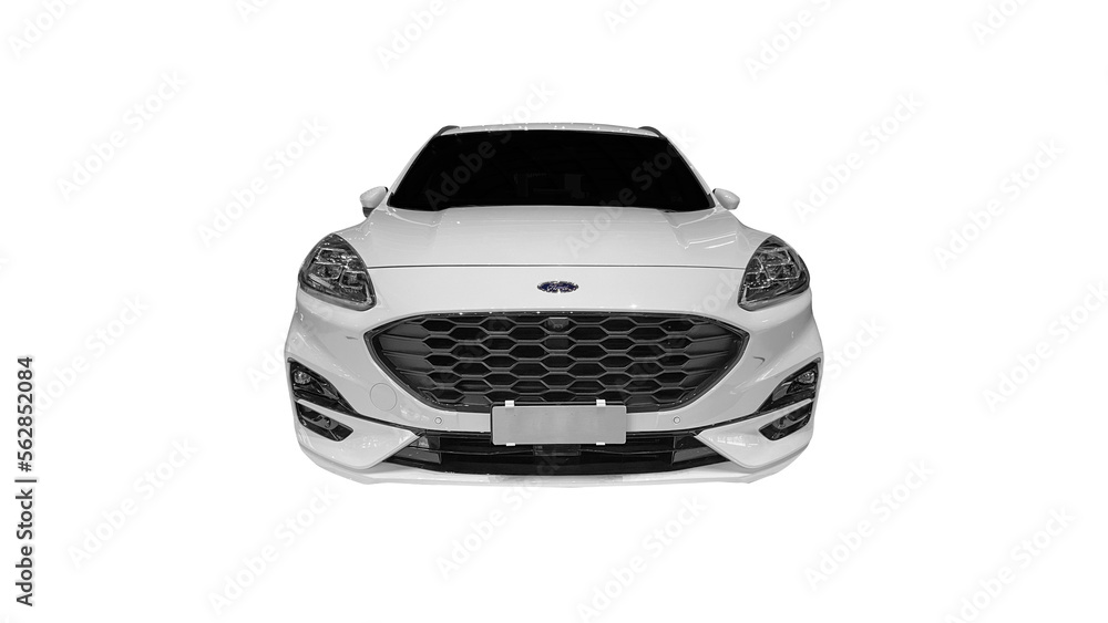new FORD KUGA car isolated on white background, photo of white ford car ...
