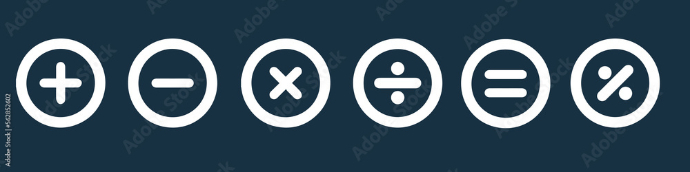 Basic mathematical symbol. Plus and minus icon set. Math symbol ...