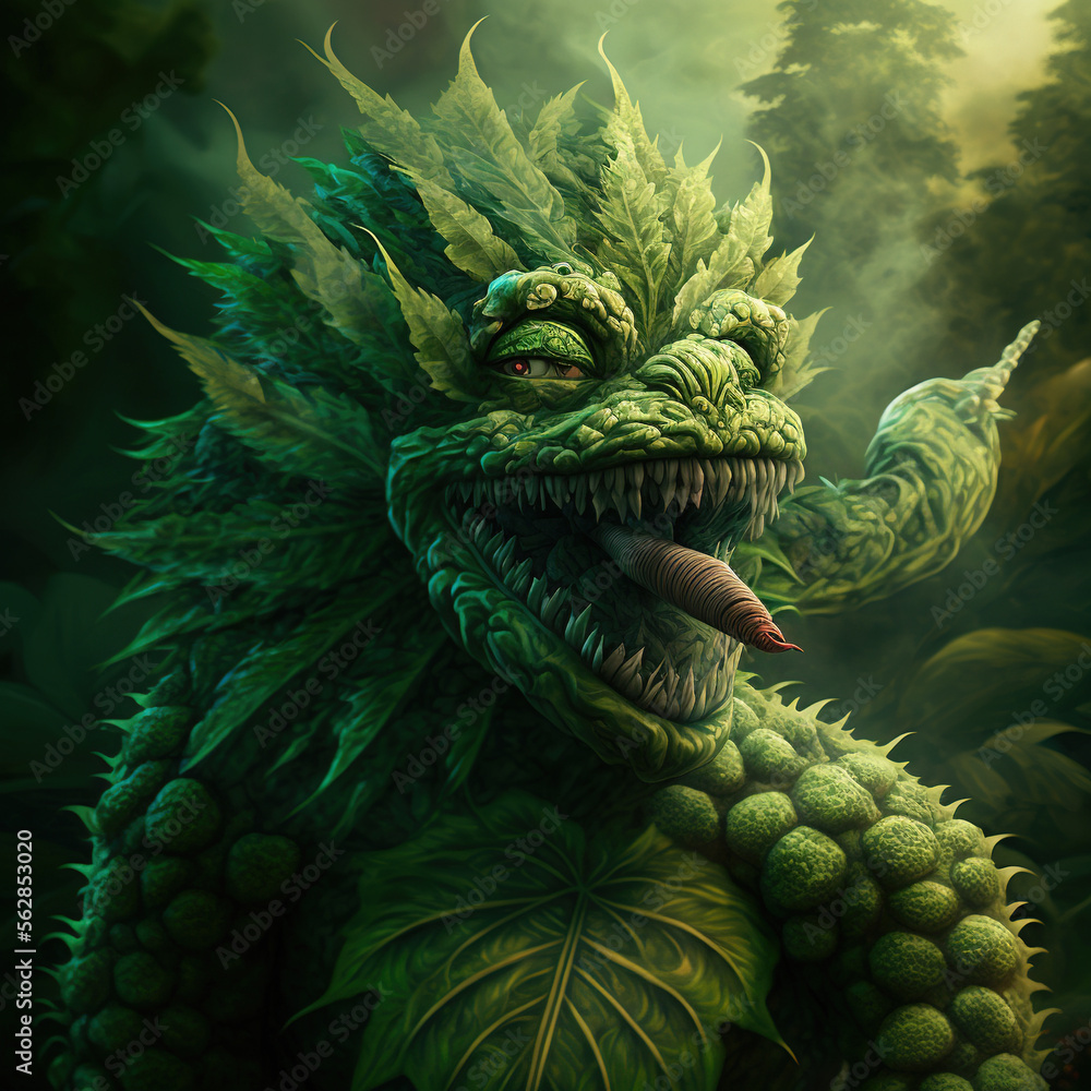 Cannabis monster, zombie, blunt weed flower bud cannabis marijuana ...