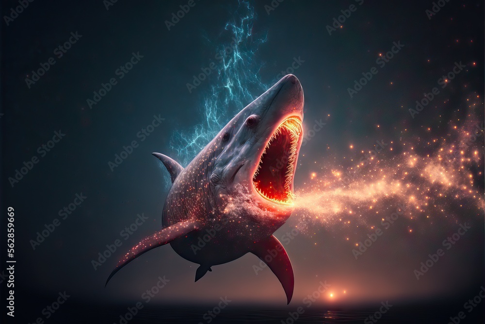 Shark of Fire, Diving in the Sky with High Temperature, Being Like and ...