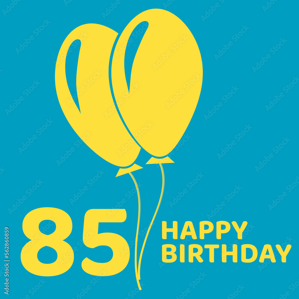 ภาพประกอบสต็อก 85 years logo. Square logo illustration with 85. Happy ...