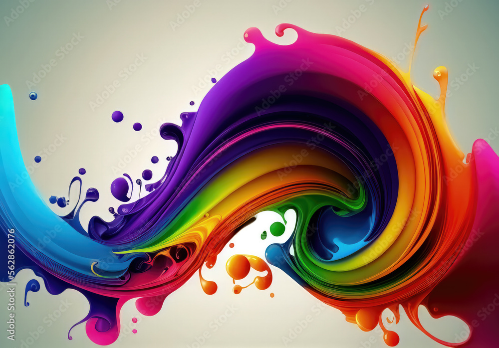 Fluid rainbow colors merging together, abstract concept for a desktop ...