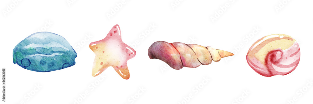 Cute Underwater Watercolor, Sea animals Nursery Decor, Cute Mermaid ...