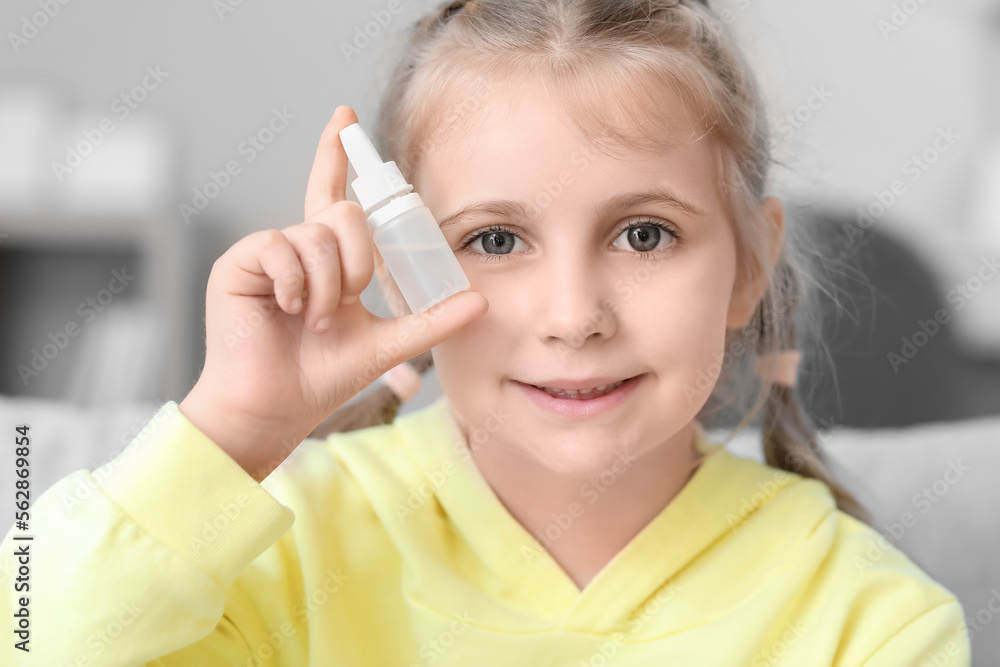 Little girl with eye drops at home, closeup Stock Photo | Adobe Stock