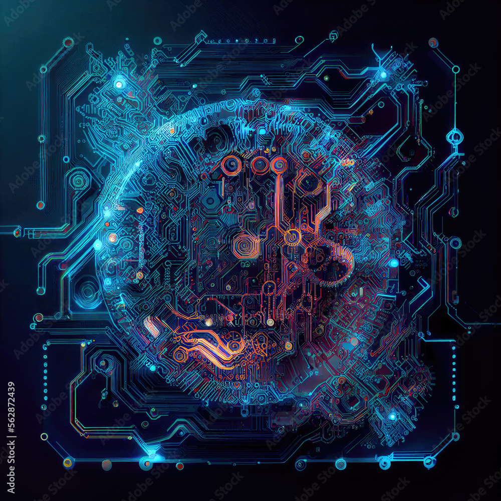 Nanotechnology concept art - By Generative AI Stock Illustration ...