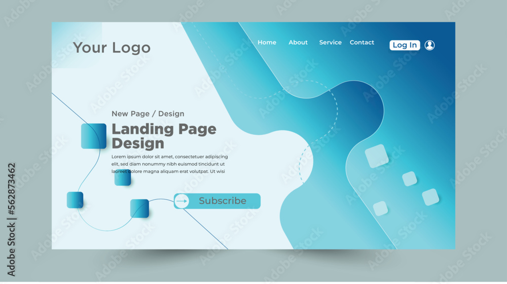 Modern Landing page design template set up for marketing. Modern web ...