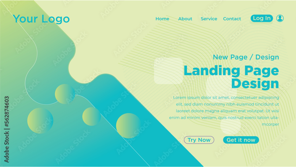 Modern Landing page design template set up for marketing. Modern web ...