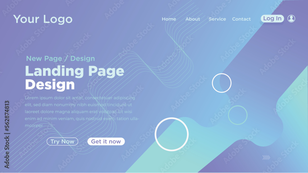 Modern Landing page design template set up for marketing. Modern web ...