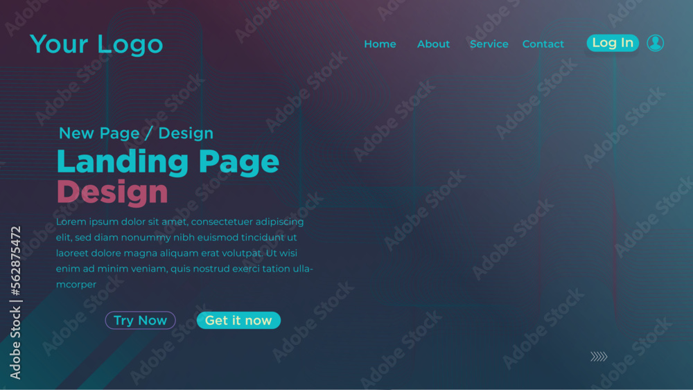 Modern Landing page design template set up for marketing. Modern web ...