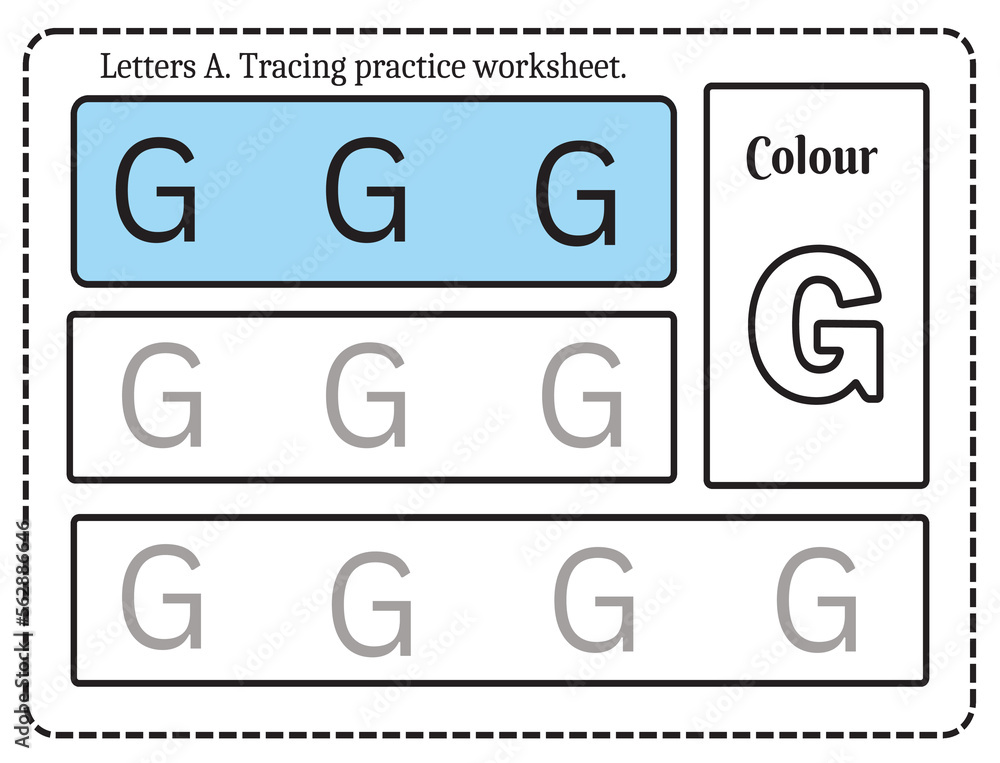 Alphabet letters tracing worksheet with alphabet letter G. Basic ...