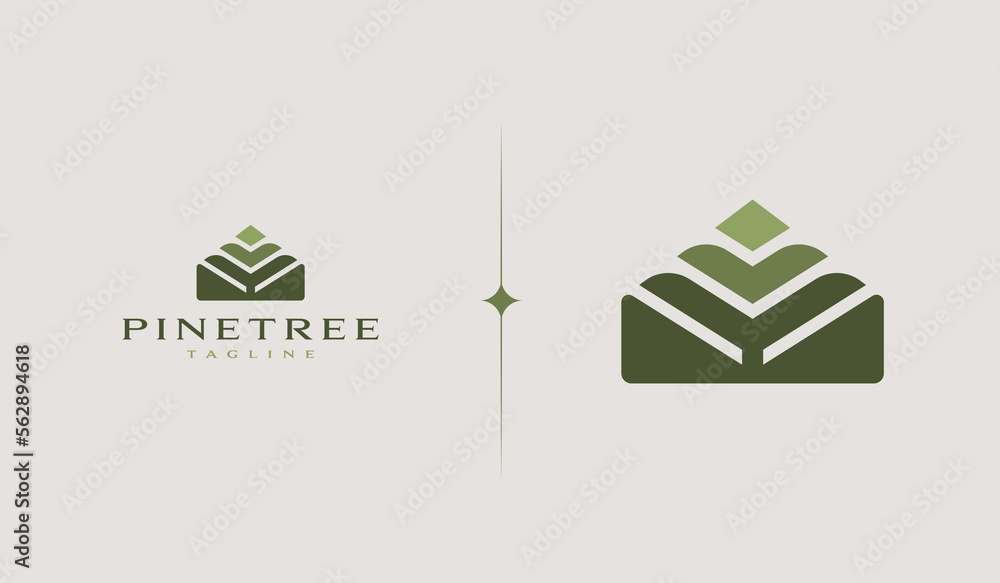 Pine Tree Logo Template. Universal creative premium symbol. Vector ...