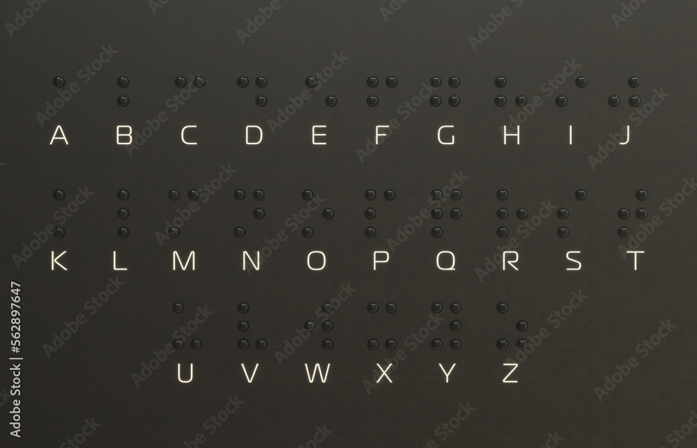 Braille Alphabet Guide A-Z Visually Writing System. Braille Language ...