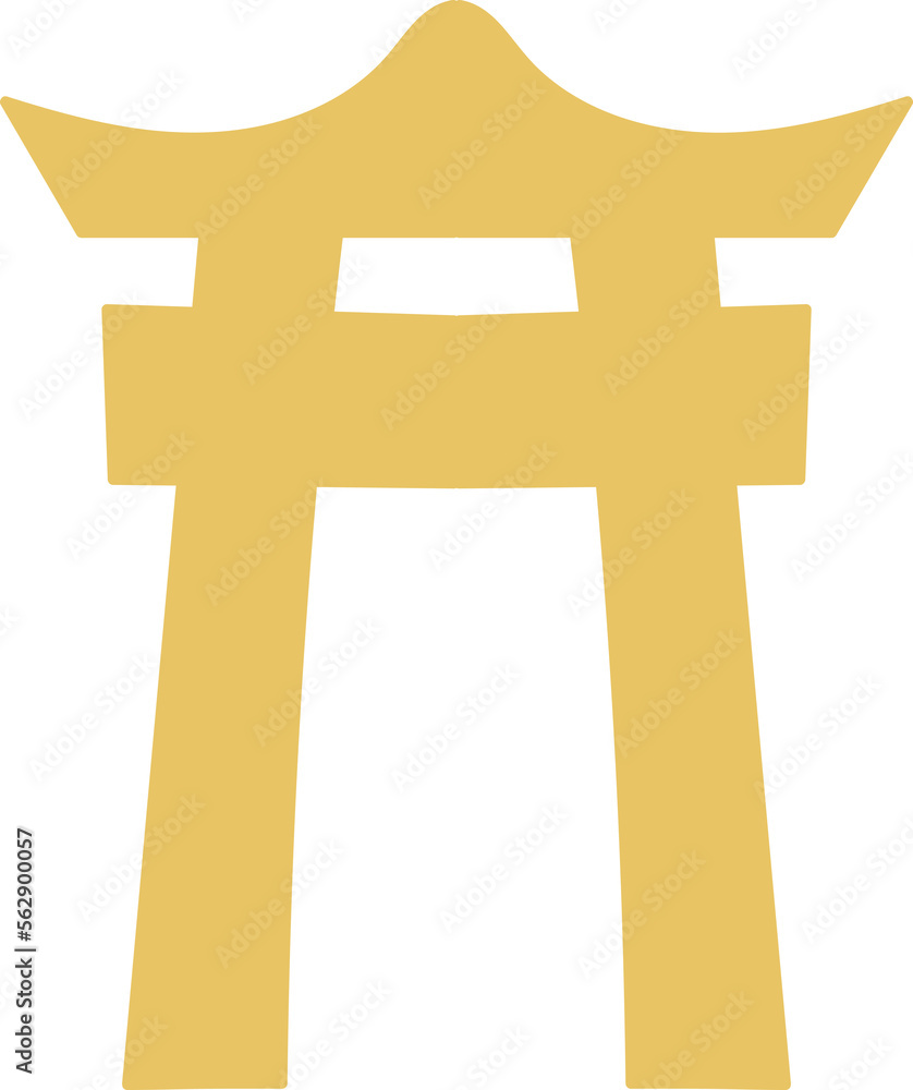 Japanese golden torii gate doodle Stock Illustration | Adobe Stock