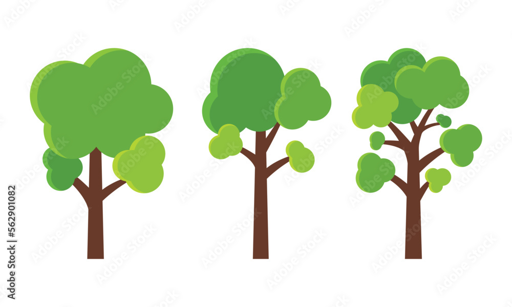 Hand-drawn Vector set illustration of garden and nature park plant ...