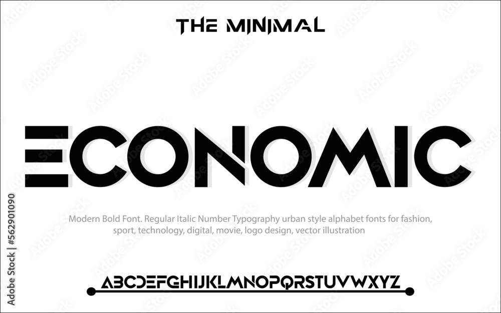 ECONOMIC Modern Bold Font. Regular Italic Number Typography urban style ...
