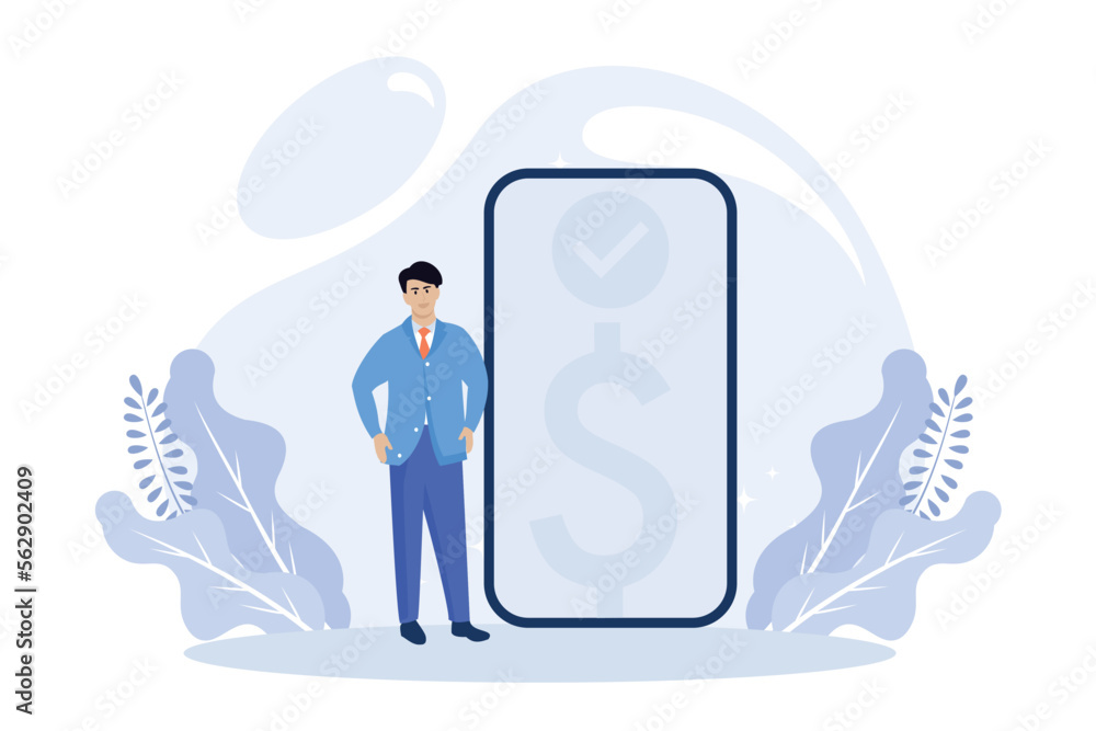 Investment illustration. People characters investing money in self ...