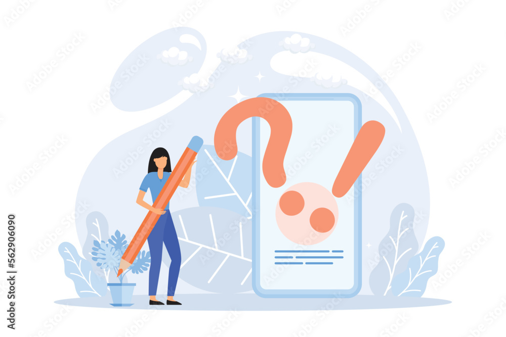 Feedback and review illustration. Characters giving positive feedback ...