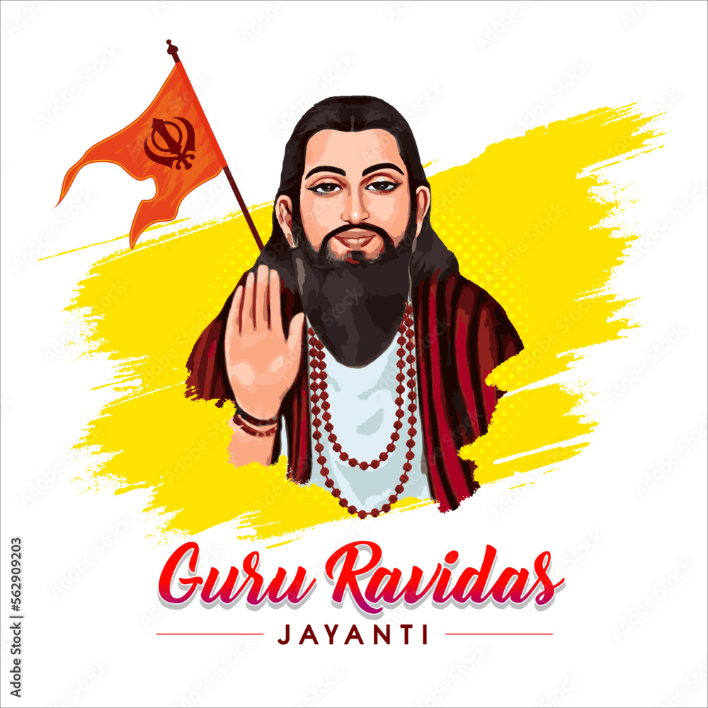 Poster template design of Guru Ravidas Jayanti. Indian mystic poet ...
