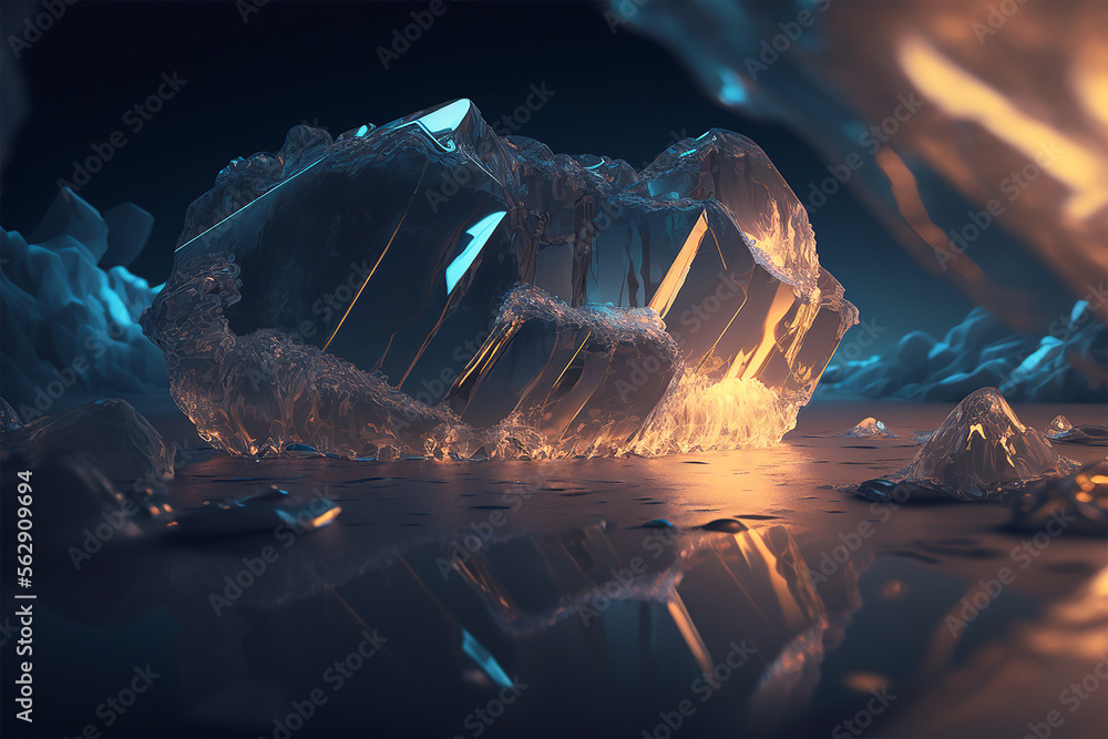 Generative AI. Beautiful ice background. Crystal backgrounds. Color ...