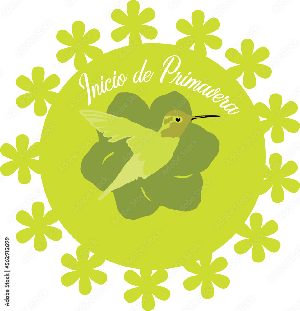 Vetor de logotipo de Colibrí amarillo con fondo de flores amarillas ...