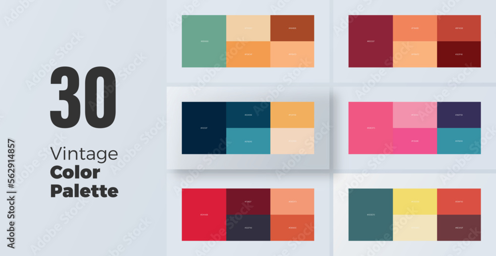 30 Vintage Color Chart. Print Test Page. Color Numbers or Names. HEX ...