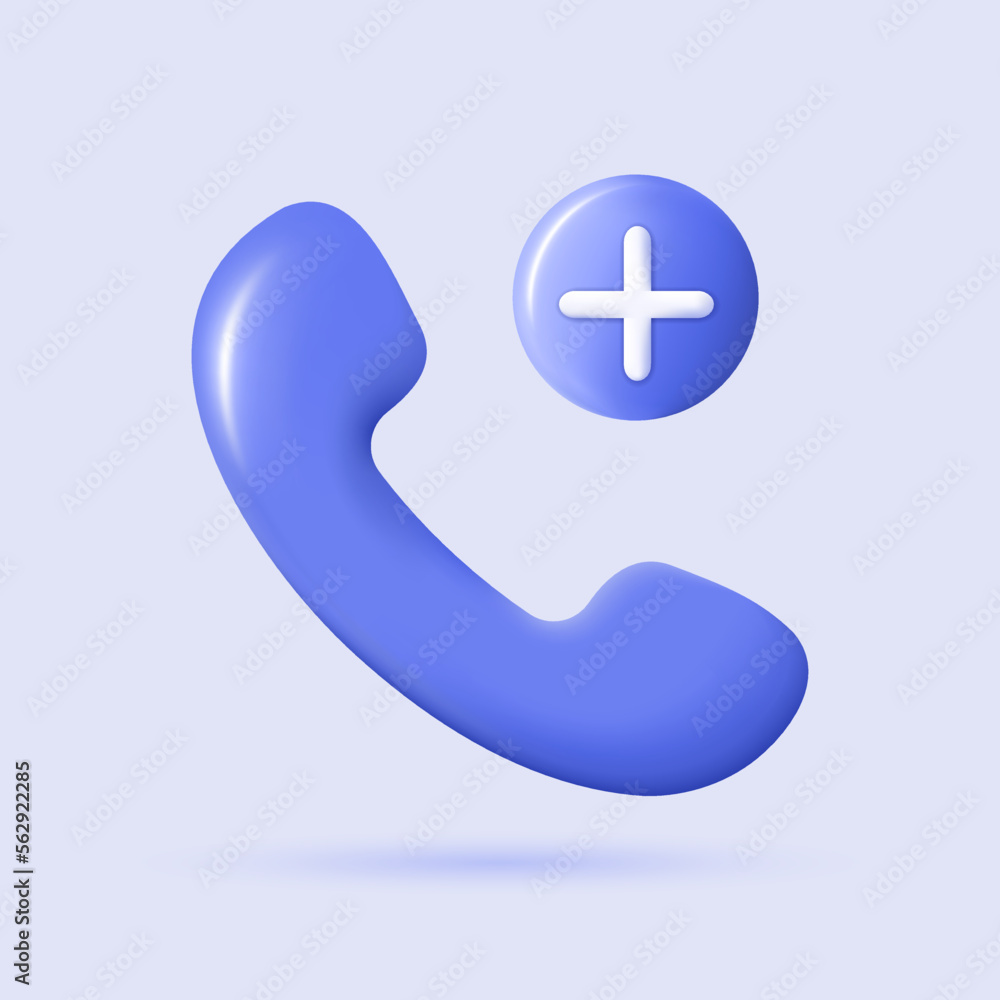 3d medical call phone icon. First aid concept. Realistic medical logo ...
