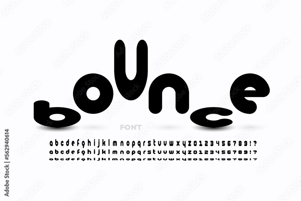 Poster Jumping letters style font design, alphabet letters and numbers ...