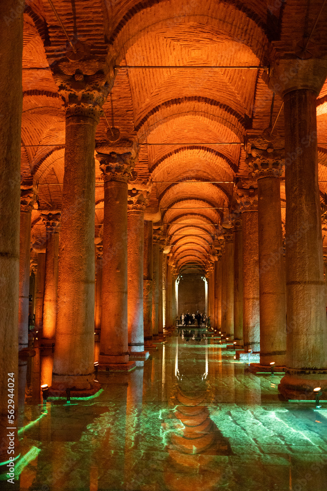 The Basilica Cistern is the largest of several hundred ancient cisterns ...