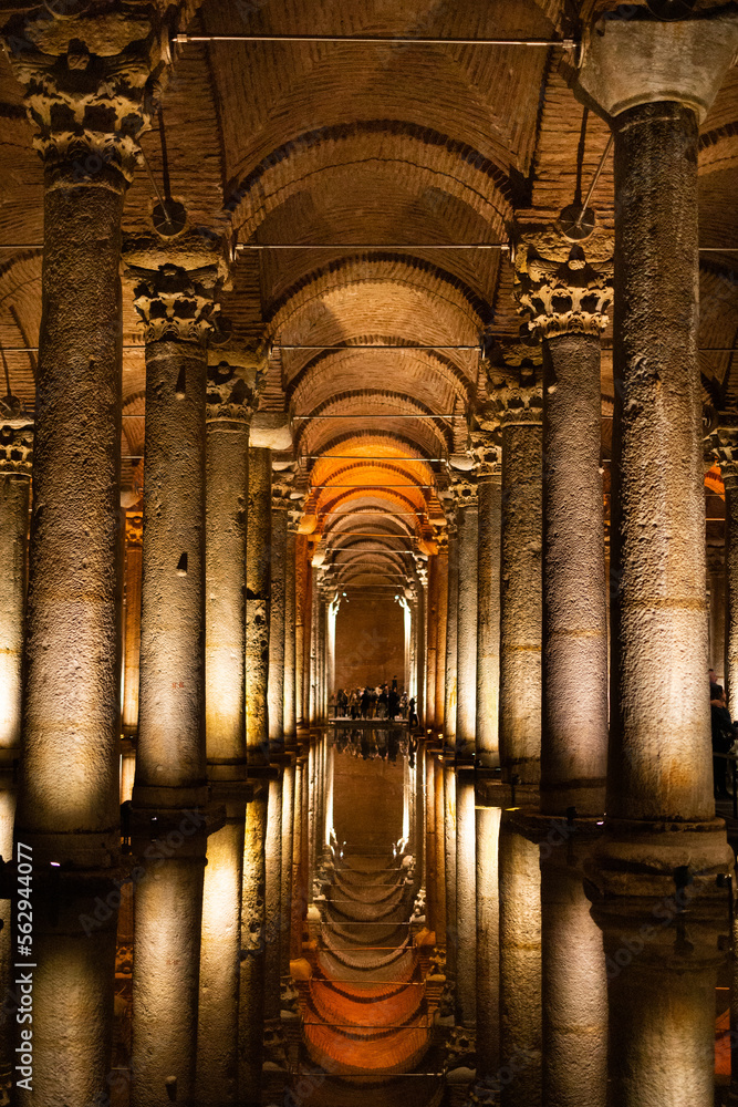 The Basilica Cistern is the largest of several hundred ancient cisterns ...