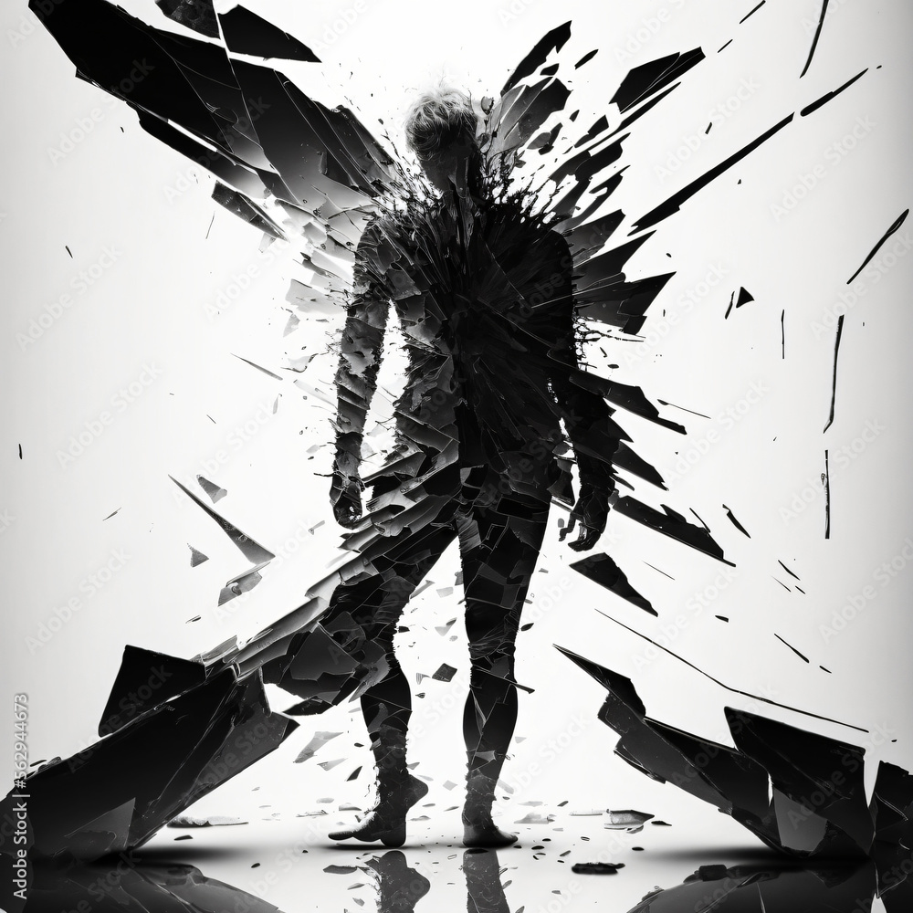 Desperate crying man. Depression. Shattered face. Violence against ...