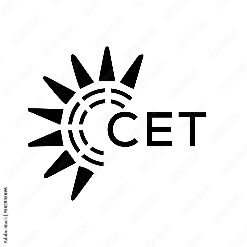 CET letter logo. CET image on white background and black letter. CET ...
