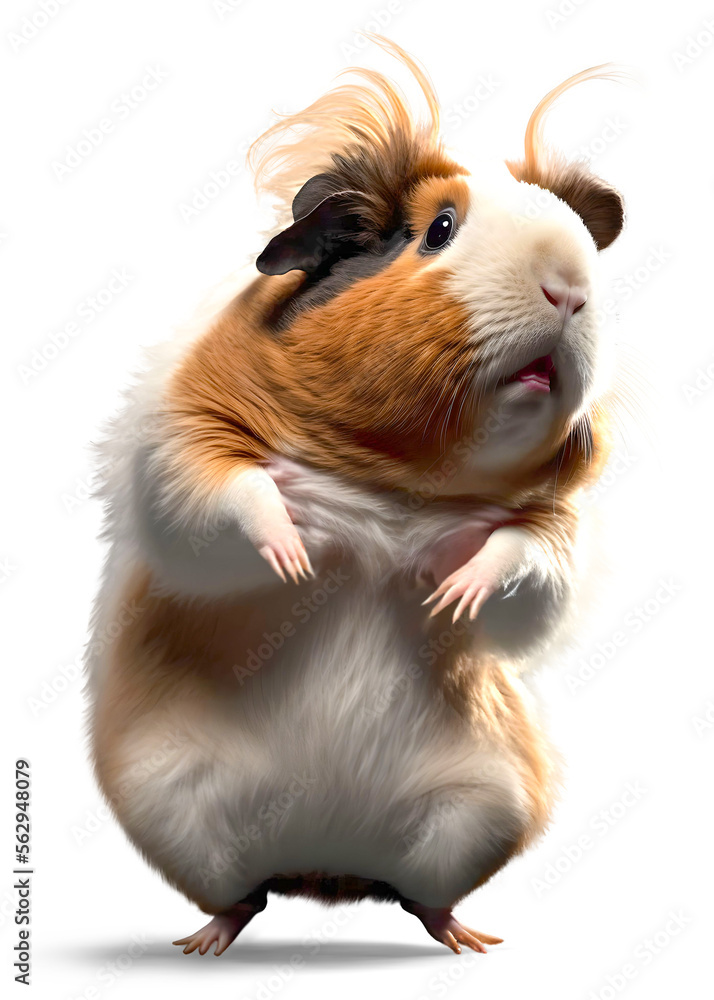 guinea pig stand up, illustration on transparent background Stock Photo ...