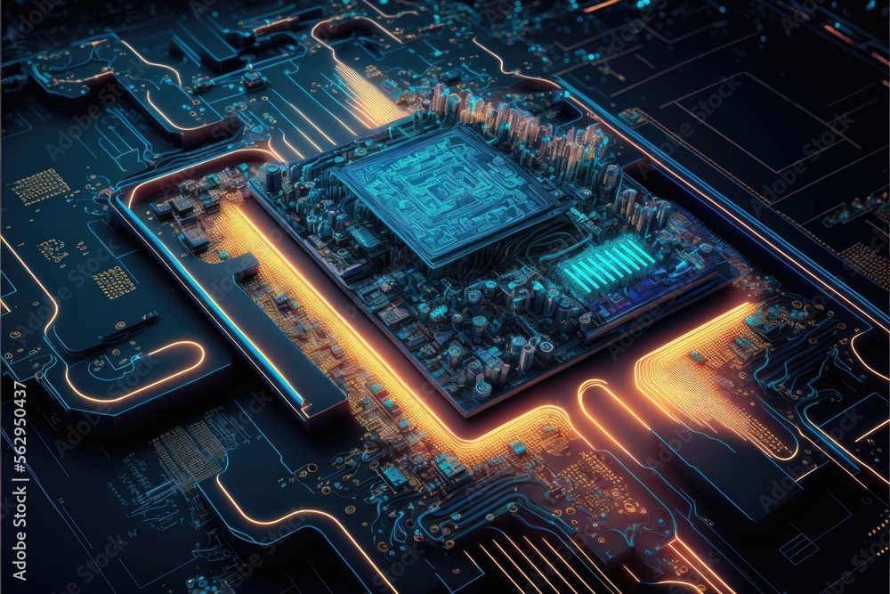 Cyberspace design chip processor board and branch connections ...