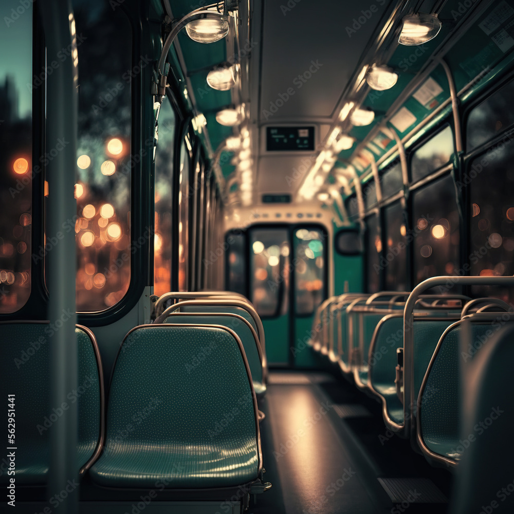 Train from inside, view of subway inside, generative AI Stock ...