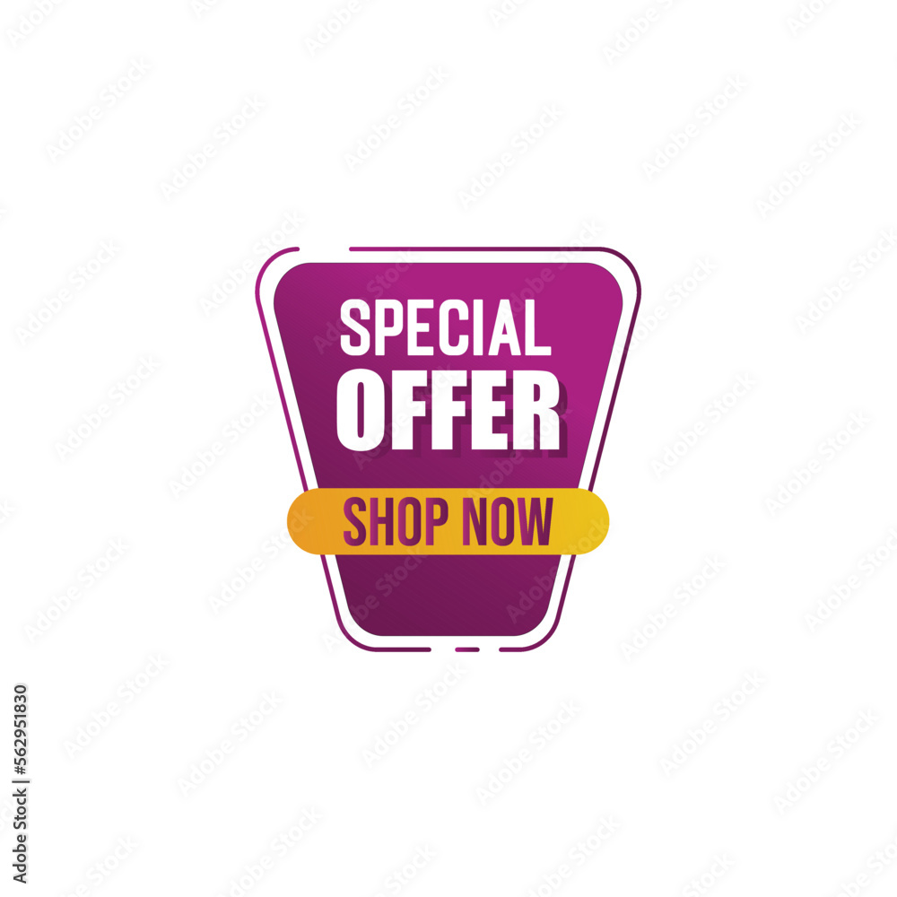 Shop now special offer template isolated on white background perfect ...