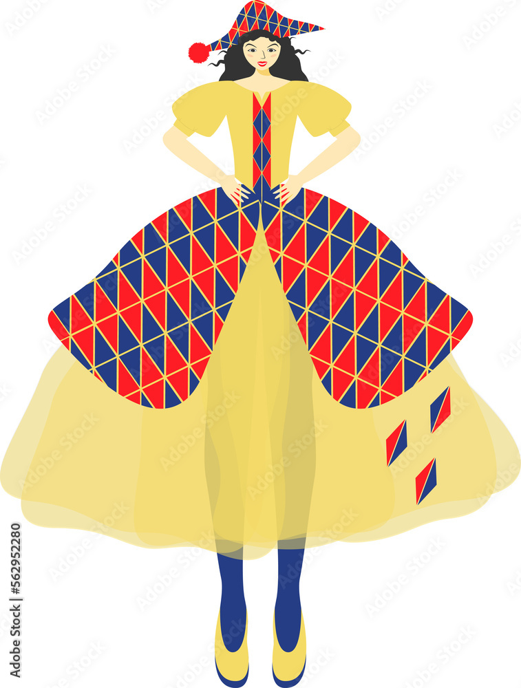 Columbine. Stock character of pantomime and commedia dell'arte. Italian ...