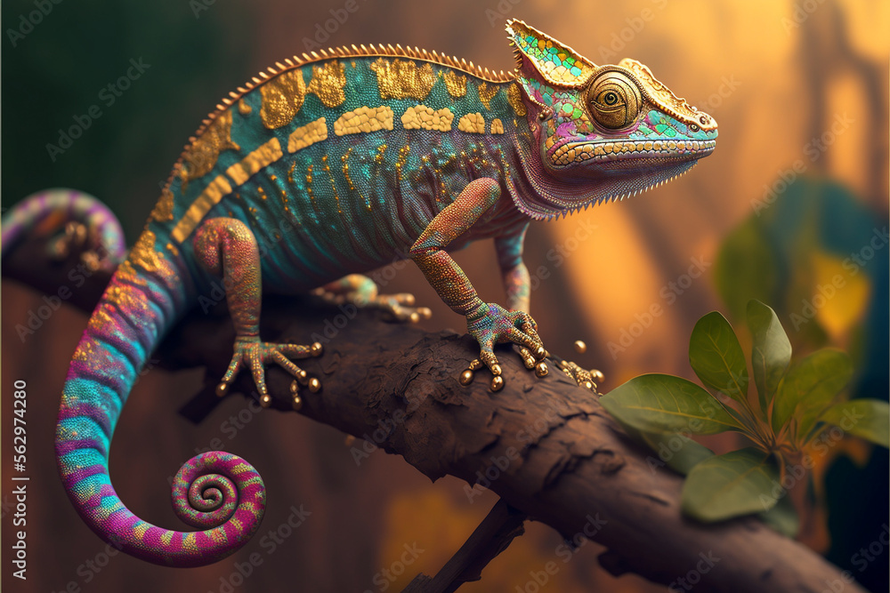 Colorful Chameleon Lizard
