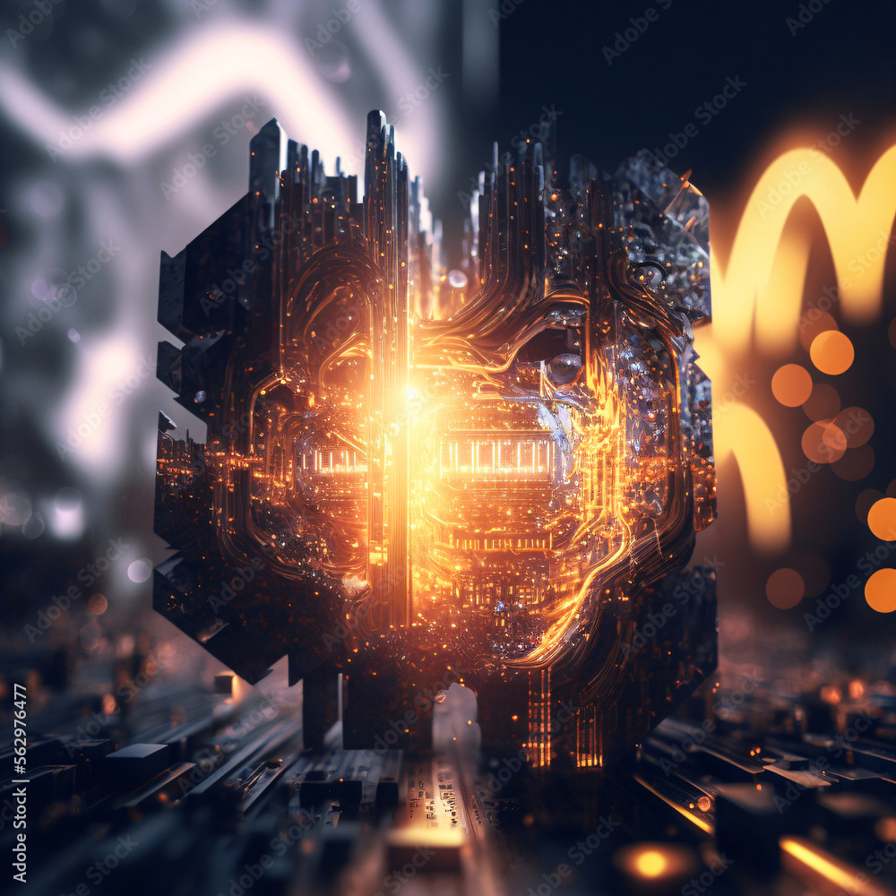 Quantum Computing Mainboard Cpu Artificial Intelligence Concept With Computer Circuits