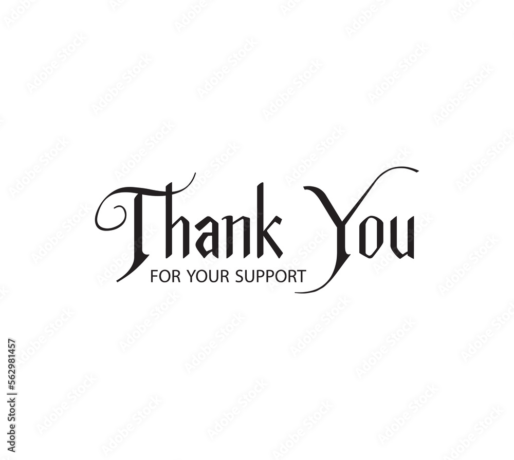 Thank You Card. Thanks for your support handwritten vector lettering ...