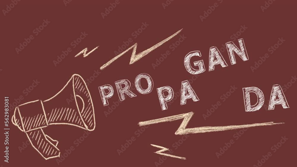 Propaganda and fake news concept. Illustration on red background. A ...