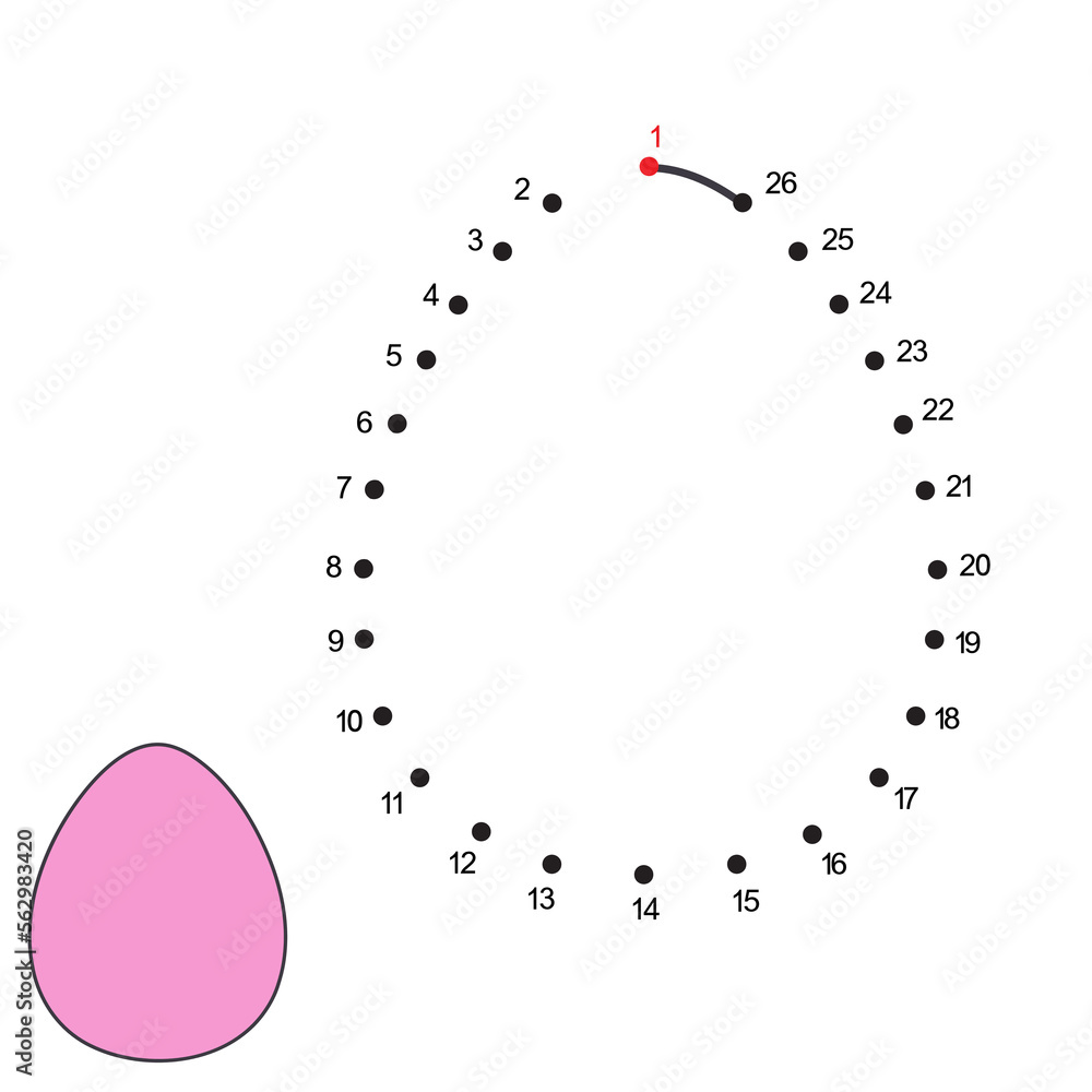 Easter egg. Dot to dot Game. Connect the dots by numbers to draw the ...