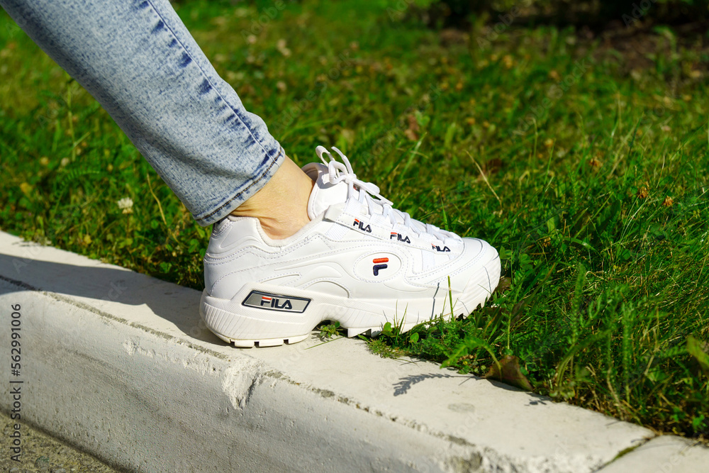 Tyumen, Russia-September 13, 2022: Fila sneakers, model disruptor II ...