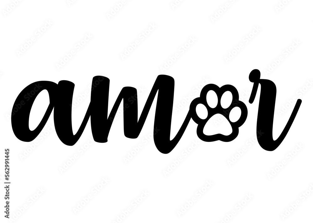 Logo pet friendly. Letras de la palabra amor con zarpa de perro o gato ...